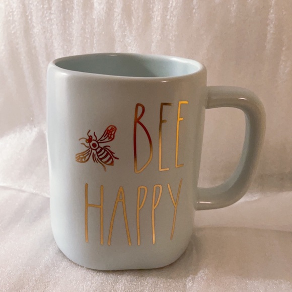 Rae Dunn | Dining | Rae Dunn Blue Bee Happy Mug New | Poshmark